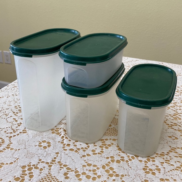 Tupperware | Kitchen | Tupperware Modular Mate Set With Dark Green Lids ...